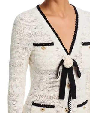 SELF-PORTRAIT Pointelle Knit Mini Dress