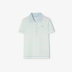 Burberry Striped Cotton Polo Shirt - Glacier Blue