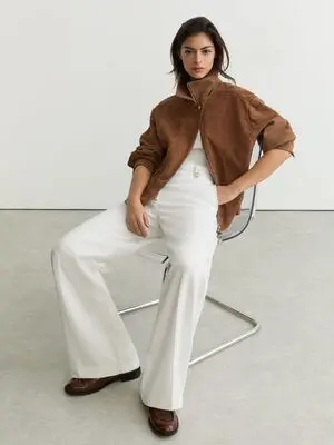 REISS Kaia Petite Lyocell Wide-leg Trousers - White