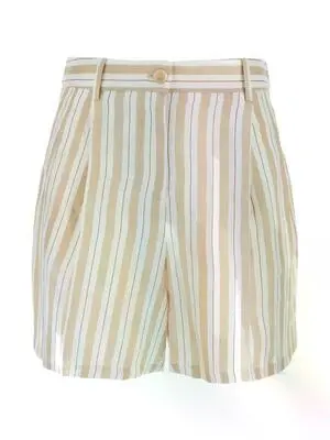 SEMICOUTURE Striped Pleated Shorts - Neutrals