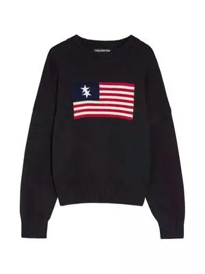 COLE BUXTON Flag-intarsia Knitted Sweater