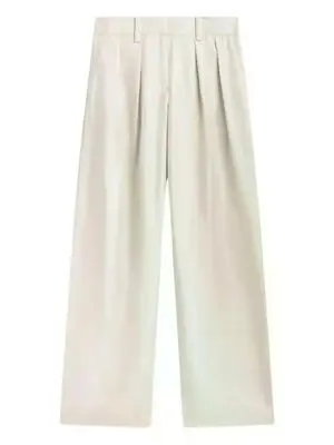 THE FRANKIE SHOP Pleated Wide-leg Trousers In Ivory