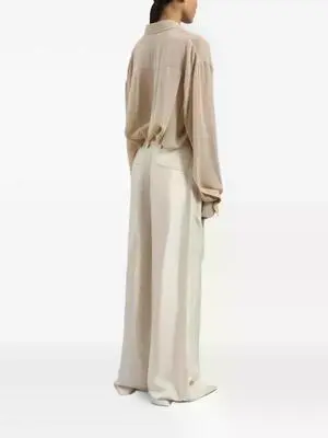 THE FRANKIE SHOP Pleated Wide-leg Trousers In Ivory