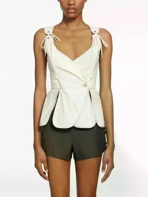 VIVIENNE WESTWOOD Roxy Wrap-design Peplum Top - Neutrals