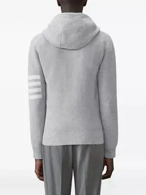 Thom Browne 4-bar Textured-stitch Zip-up Hoodie - Blue