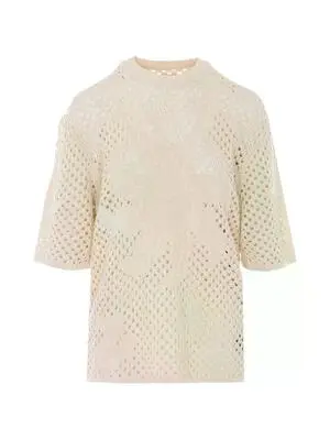 Zadig&Voltaire Embroidered Open-knit T-shirt - Neutrals
