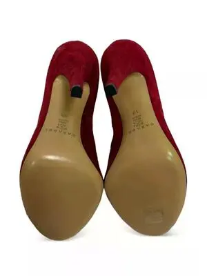 Casadei Peep-toe Suede Pumps
