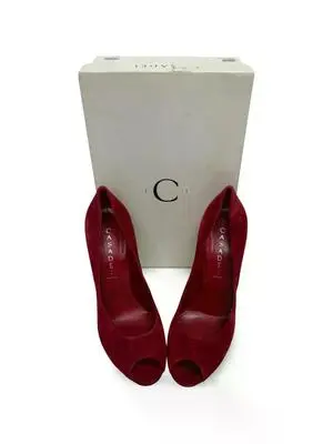 Casadei Peep-toe Suede Pumps