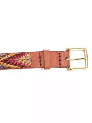 Aspiga Arrow Bead-embellished Leather Belt