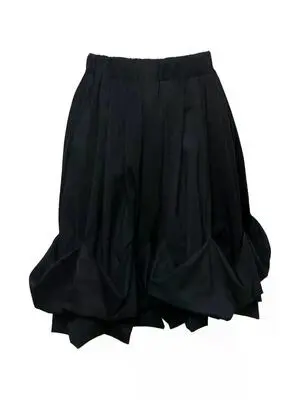 ENFOLD Roll-up Draped Shorts - Black