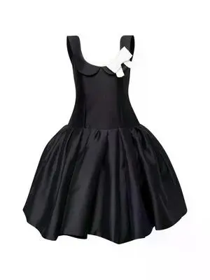 SHUSHU/TONG Bow-detail Pleated Dress - Black