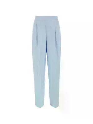 Agnona Pleated Linen Trousers - Blue
