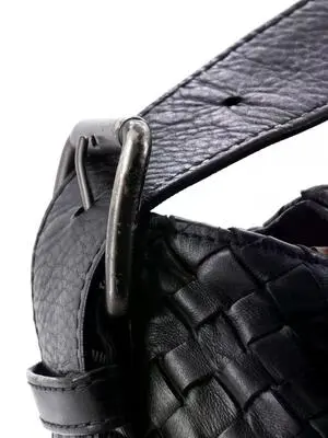 Bottega Veneta Square Flap Messenger Bag Intrecciato Nappa Medium - Black