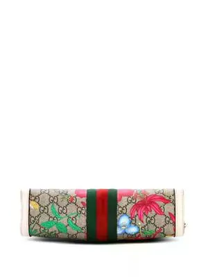 Gucci Ophidia Chain Shoulder Bag Flora Gg Coated Canvas - Brown
