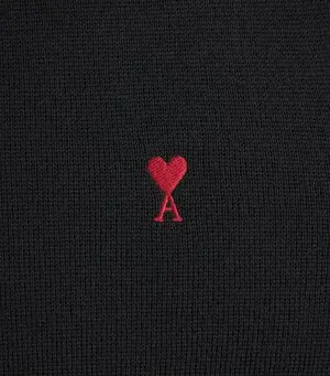 AMI Paris De Coeur Wool Sweater - Black