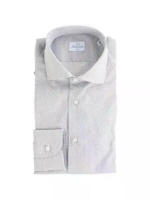 BRANCACCIO Micro-patterned Slim-fit Shirt