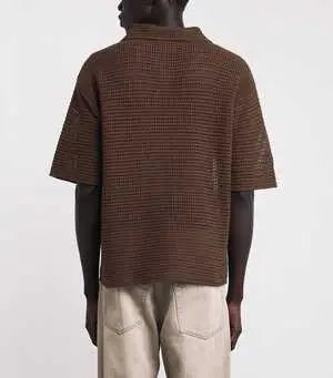 Auralee Cotton-silk Mesh Polo Shirt