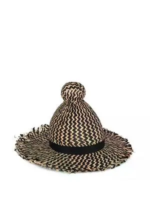 Henrik Vibskov Garden Zigzag-woven Straw Hat - Black