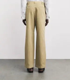 Auralee Cotton Garment-dyed Chinos - Beige