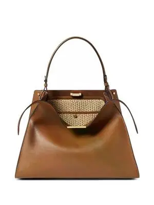 Fendi Medium Peekaboo Way Leather Tote Bag - Brown