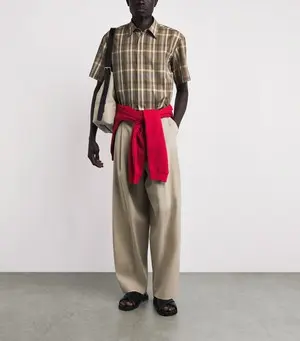 Auralee Wool Check Shirt - Brown