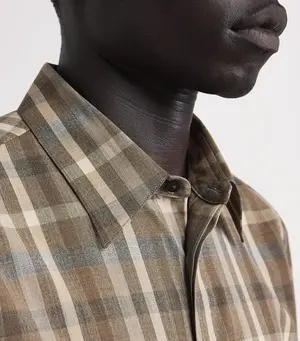 Auralee Wool Check Shirt - Brown