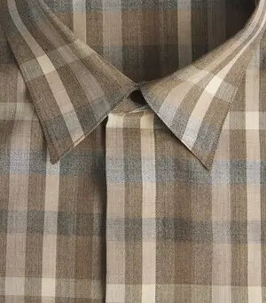 Auralee Wool Check Shirt - Brown