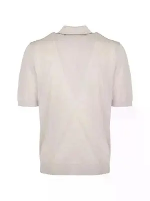 Eleventy Short-sleeve Polo Sweater - Neutrals