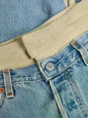 B Sides Suede-panelled Patchwork Jeans