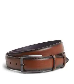 ELLIOT RHODES Burnished Leather Belt - Brown