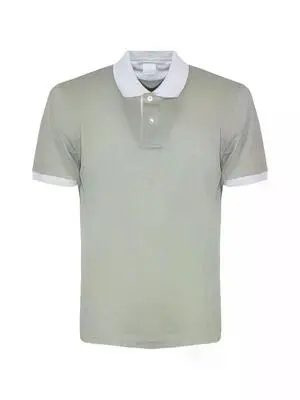 Eleventy Contrast-trim Short-sleeve Polo Shirt - Green
