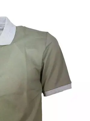Eleventy Contrast-trim Short-sleeve Polo Shirt - Green