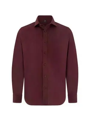 Boggi Milano Garment-washed Linen Shirt - Red