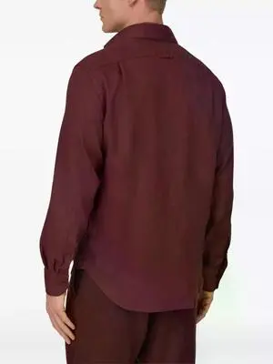 Boggi Milano Garment-washed Linen Shirt - Red