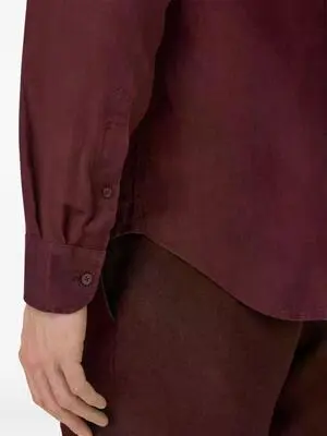Boggi Milano Garment-washed Linen Shirt - Red