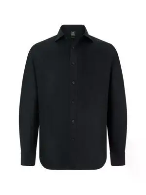 Boggi Milano Regular Fit Linen Shirt - Black