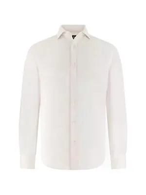 Boggi Milano Garment-washed Linen Shirt - White