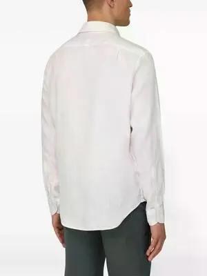 Boggi Milano Garment-washed Linen Shirt - White