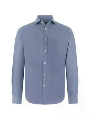 Boggi Milano Regular Fit Linen Shirt - Blue