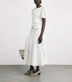 Polo Ralph Lauren Cotton Eyelet Maxi Skirt