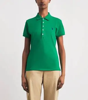Polo Ralph Lauren Stretch-cotton Piqué Julie Polo Shirt - Green