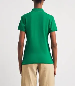 Polo Ralph Lauren Stretch-cotton Piqué Julie Polo Shirt - Green