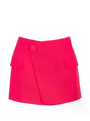 Balmain Asymmetric Crepe Mini Skirt - Pink