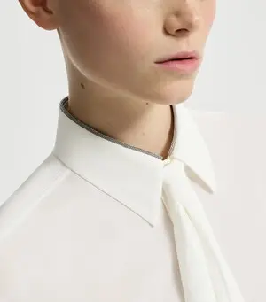 Brunello Cucinelli Silk Tie-detailed Shirt