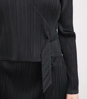 Issey Miyake Pleated Facade Cardigan - Black