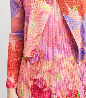 Issey Miyake Pleated Printed Cardigan - Pink