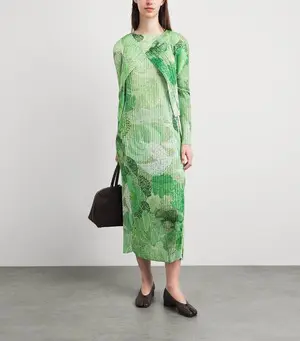 Issey Miyake Pleated Foggy Forest Cardigan - Green