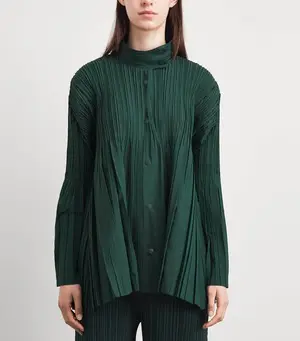 Issey Miyake Pleated Float Coat - Green
