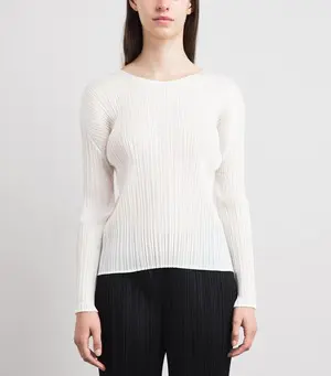 Issey Miyake Pleated Long-sleeve T-shirt
