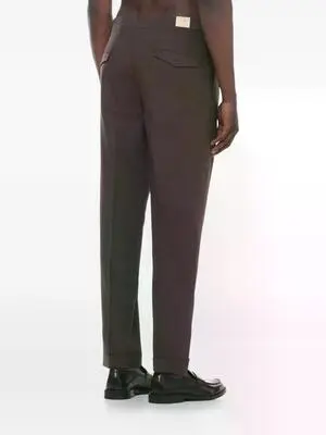 BRIGLIA 1949 Pleated Turn-up Trousers - Brown